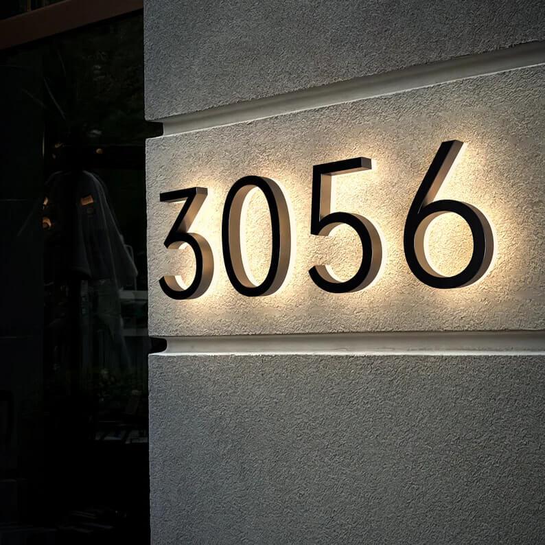 Personalized Lighted Address Numbers ｜Illuminated house numbers ...