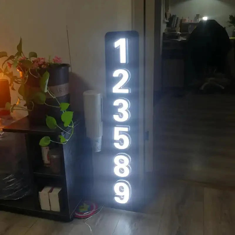 Modern Vertical Address Plaques - Illuminated House Numbers ...