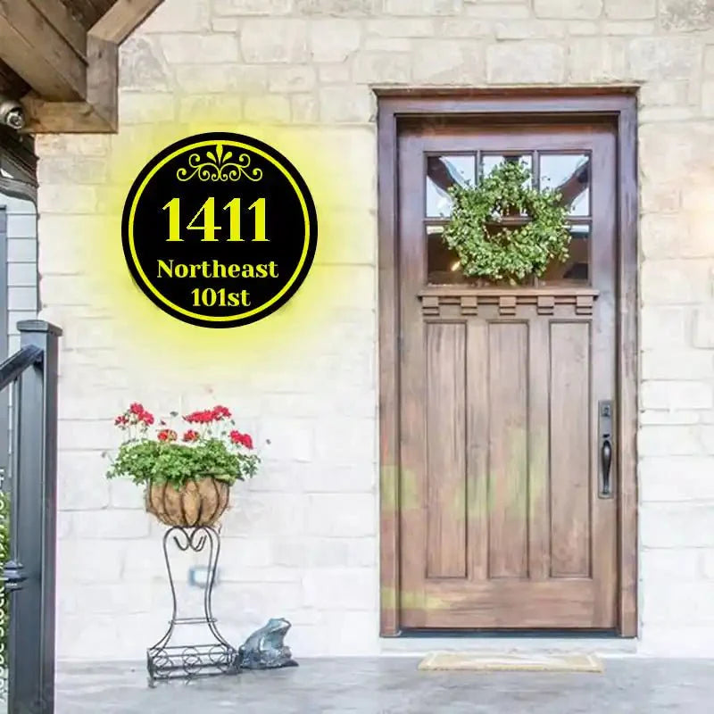 Modern Circular Illuminated Address Plaques - Lighted Address Numbers ...