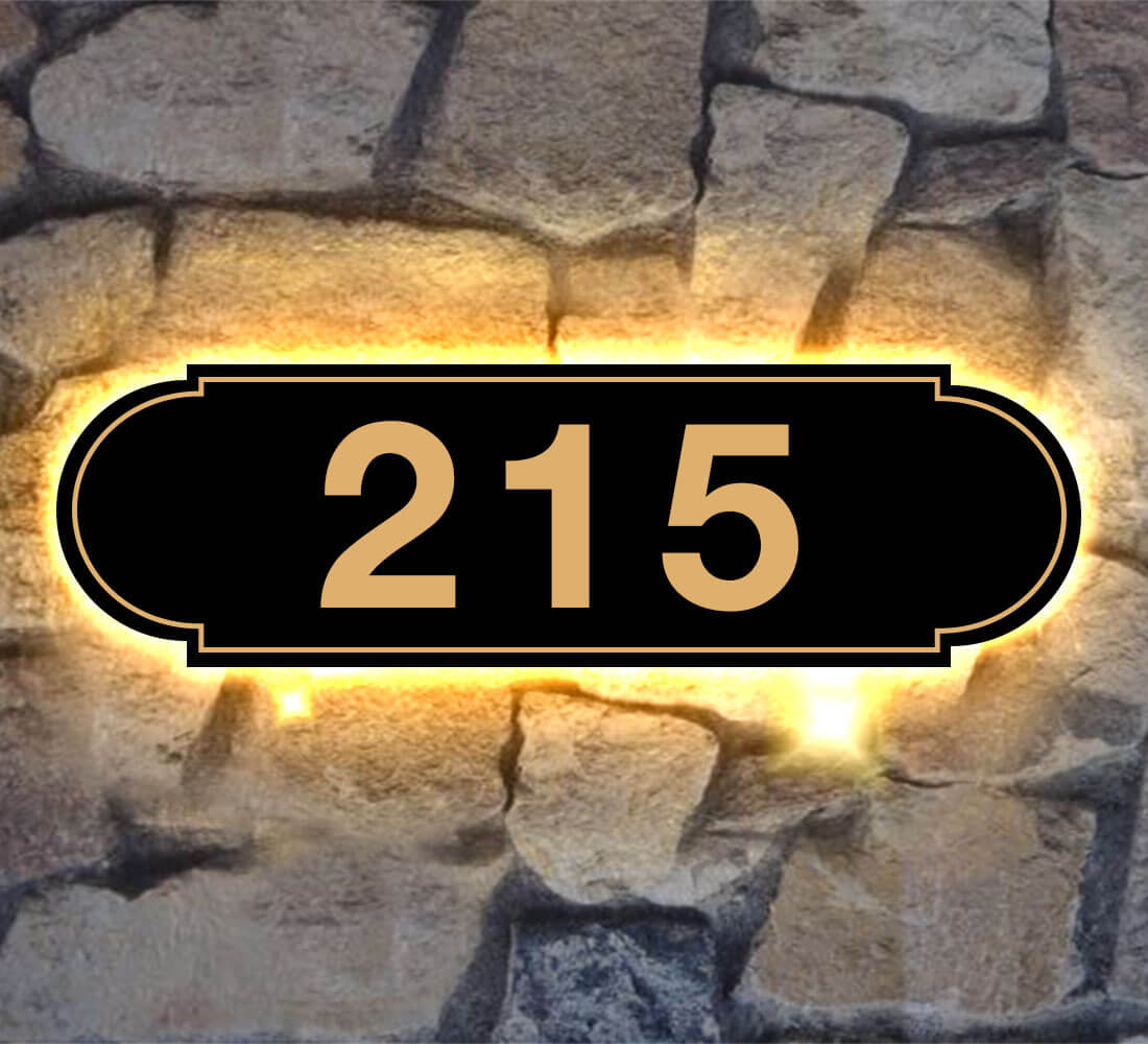 Illuminated House Address Signs - Lighted House Number Plaque ...