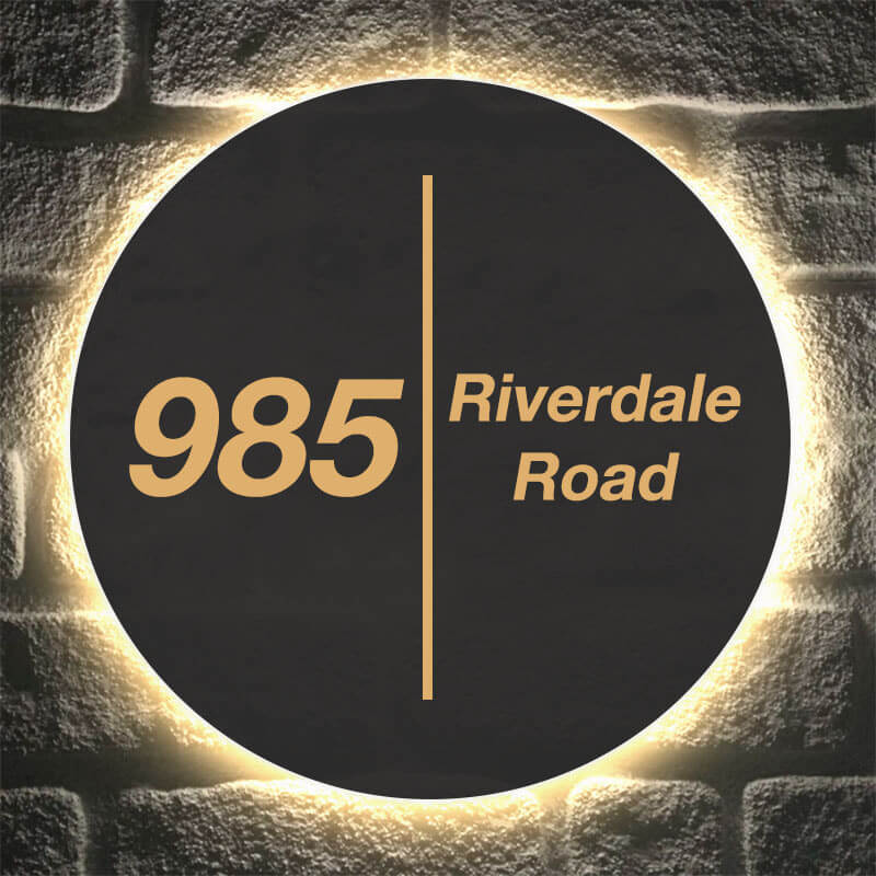 Rustic Lighted Address Plaque - Vintage Style LED House Sign ...