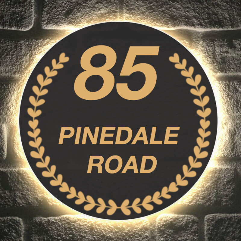 Outdoor Lighted Address Plaque - Weatherproof LED Sign ...