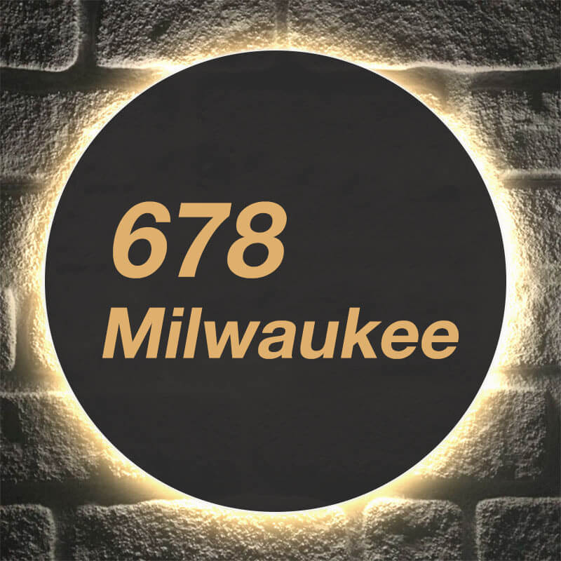 Backlit Address Plaque - Contemporary Illuminated House Sign ...