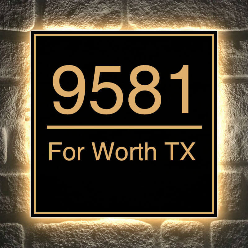 Outdoor Square Address Plaques - Black Square House Numbers ...