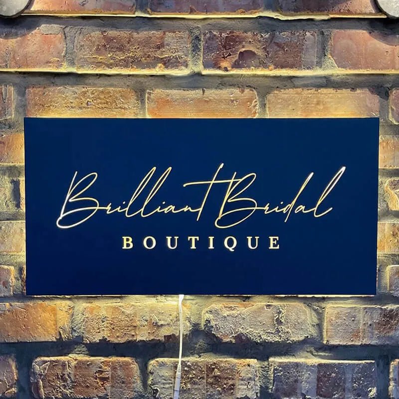 3D Stainless Steel Light Box - LED Blade Cubic Metal Sign ...