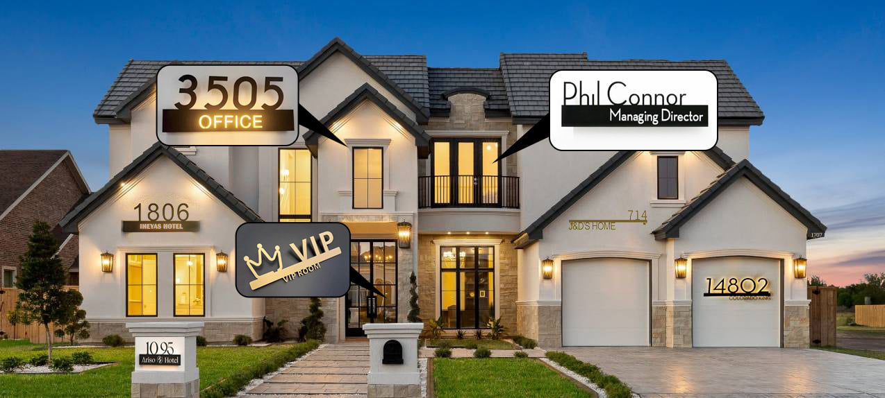 Lighted Address Plaque - Backlit Address Sign - Solar Address Sign ...