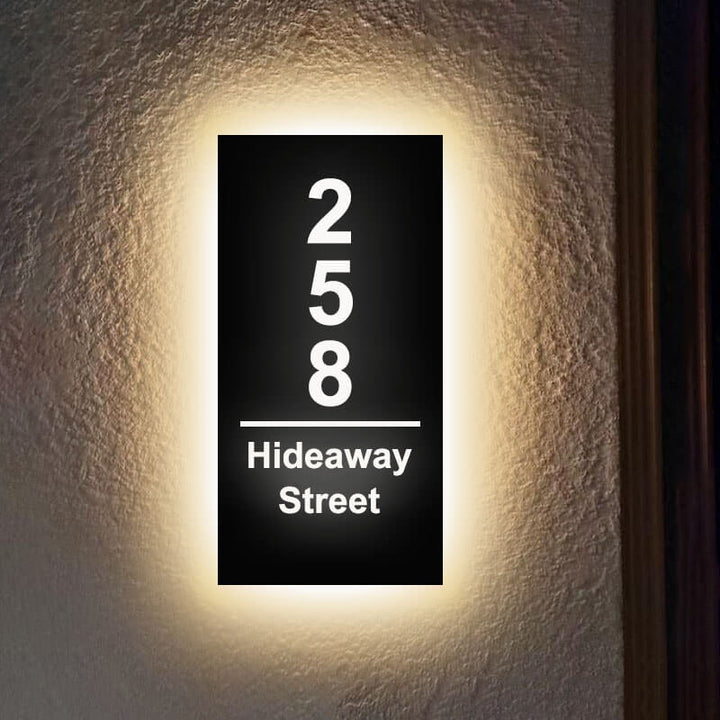 Customizable Lighted House Numbers Address Plaques 3D backlit number ...