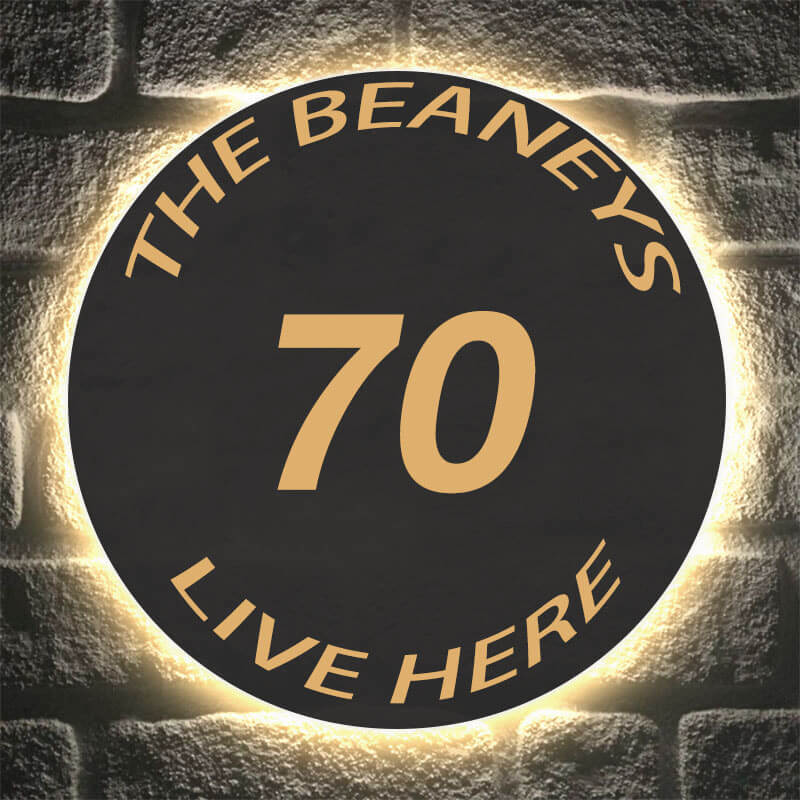 Illuminated House Number Sign - Modern LED Address Plaque ...