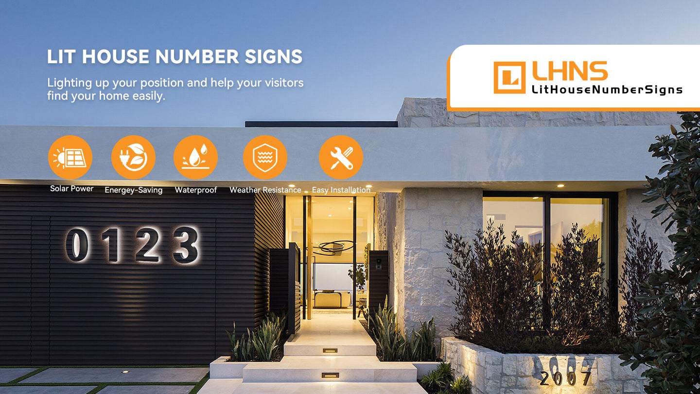 Customizable Lighted House Numbers Address Plaques 3D backlit number ...