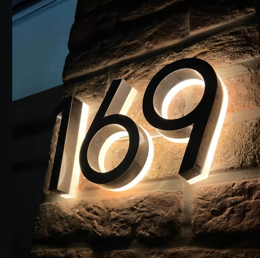 Backlit house numbers - Illuminated house signs - LED address sign ...