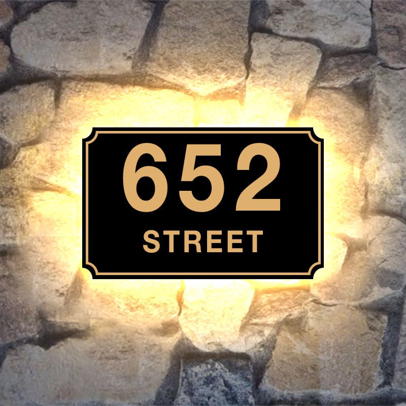 Solar Illuminated House Number Signs - Light Up Address Sign ...