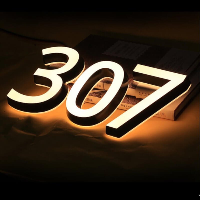 Light up House Number Sign - Solar Lighted Address Sign ...