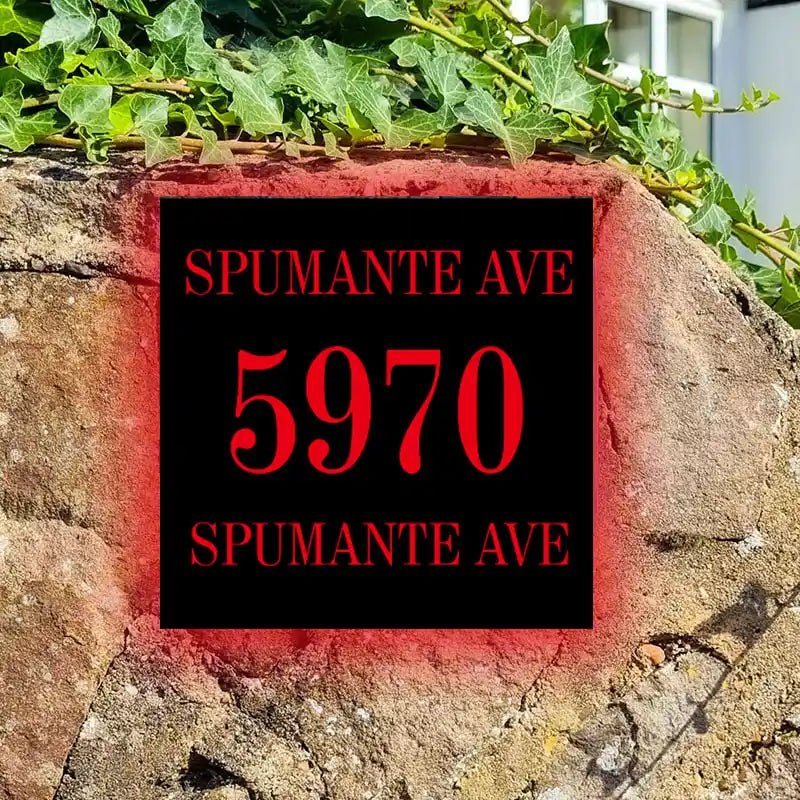 Modern House Numbers - Illuminated Address Sign Plaque Box ...