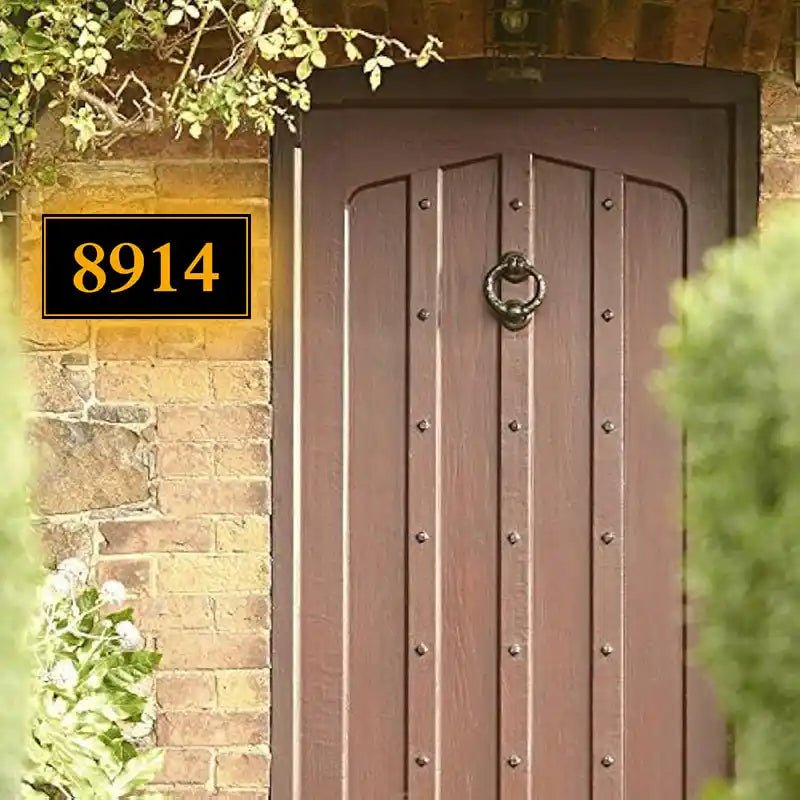 Vertical Rectangle Lighted Outdoor Address Sign - Lit Numbers ...