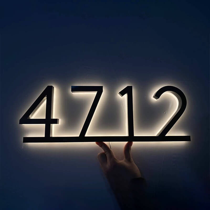 Modern Black Metal House Numbers - Large Decorative Address ...