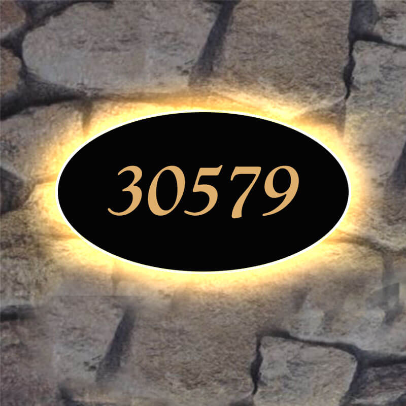 Lighted Home Address Signs - Solar Illuminated House Signs ...