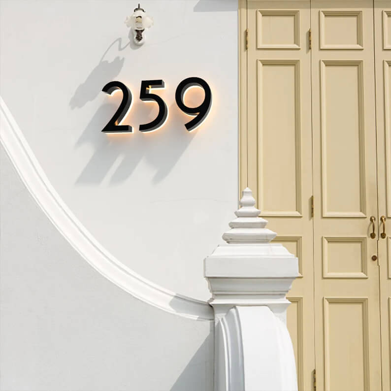 Modern House Numbers | Exterior Illuminated House Numbers ...
