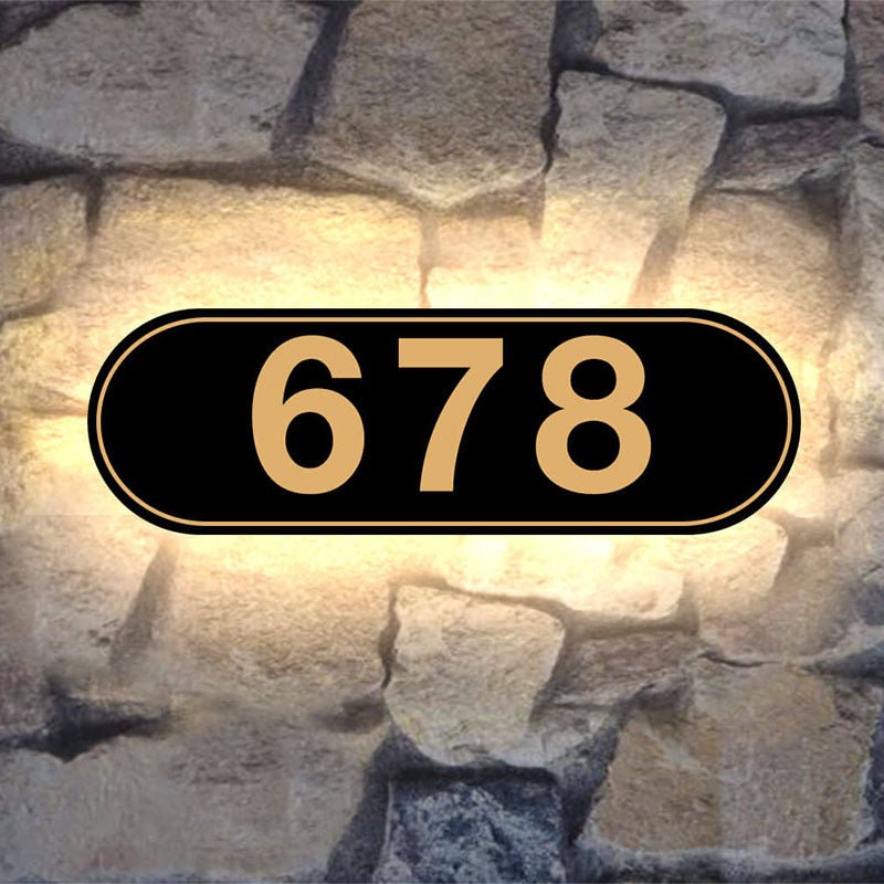 Low Voltage Lighted Address Sign - Solar House Number Plaque ...