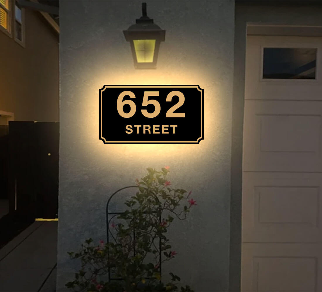 Solar Illuminated House Number Signs - Light Up Address Sign ...